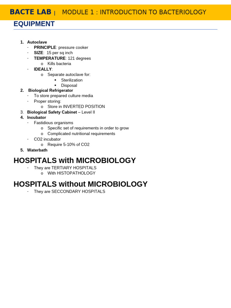 Bacte Lab Module 1 Introduction | PDF