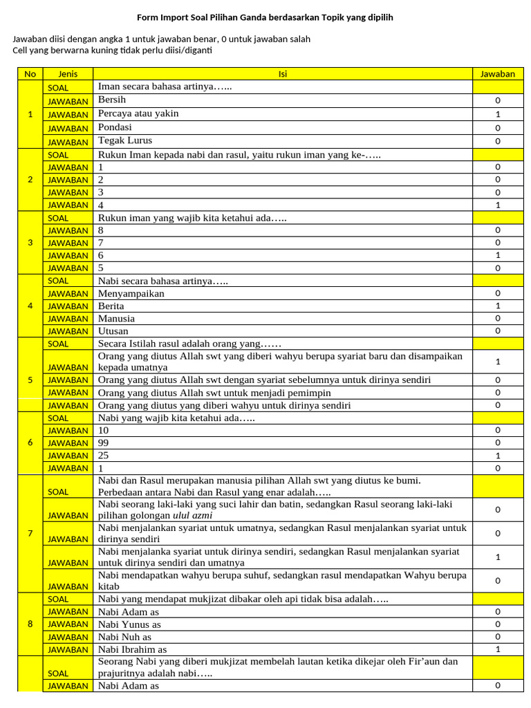 Soal PTS Aa Kelas 8 | PDF