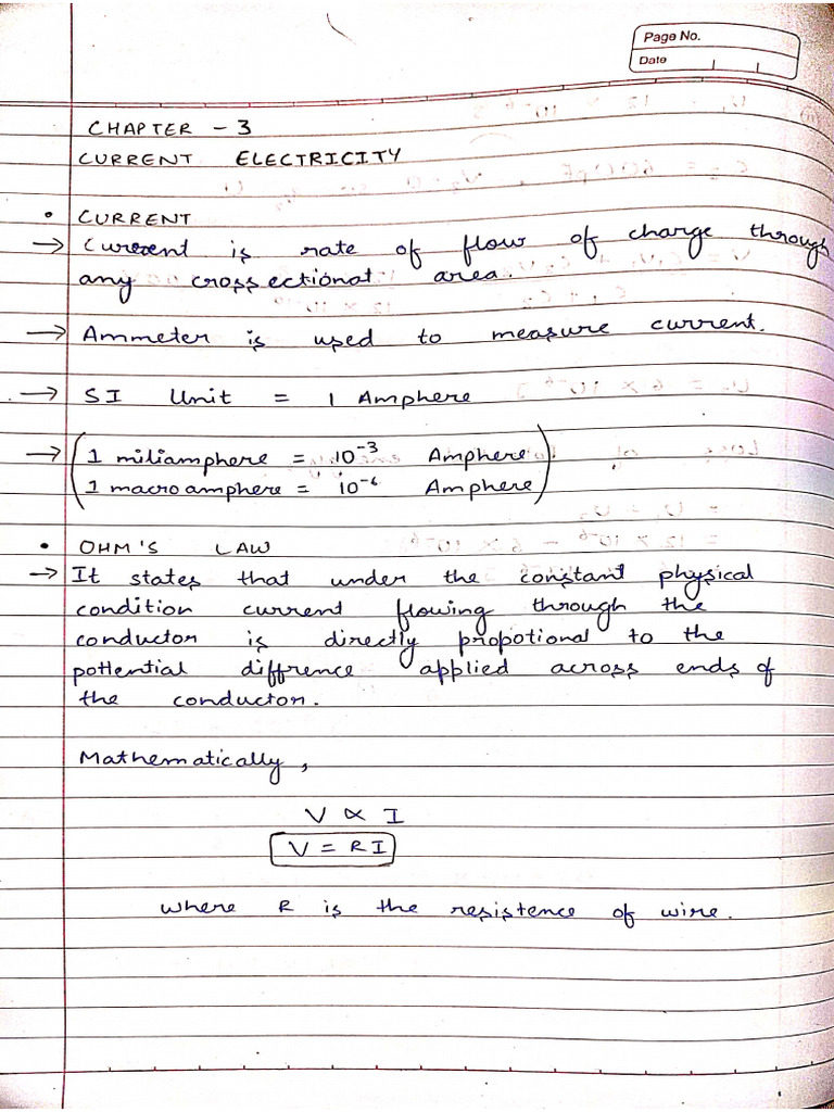 Current Electricity Class 12 | PDF