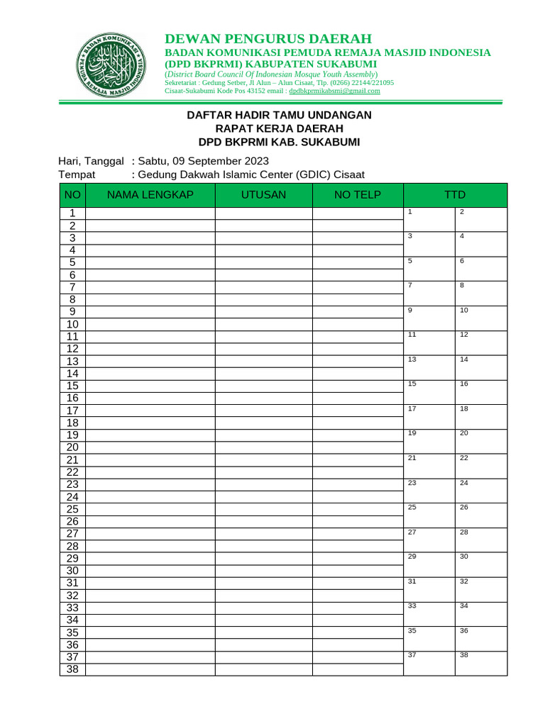Daftar Hadir Tamu Undangan | PDF Daftar Hadir Tamu Undangan | PDF