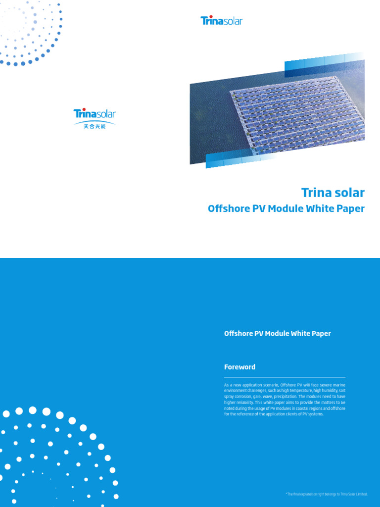 Trina Solar Offshore PV Module White Paper - 2024A | PDF
