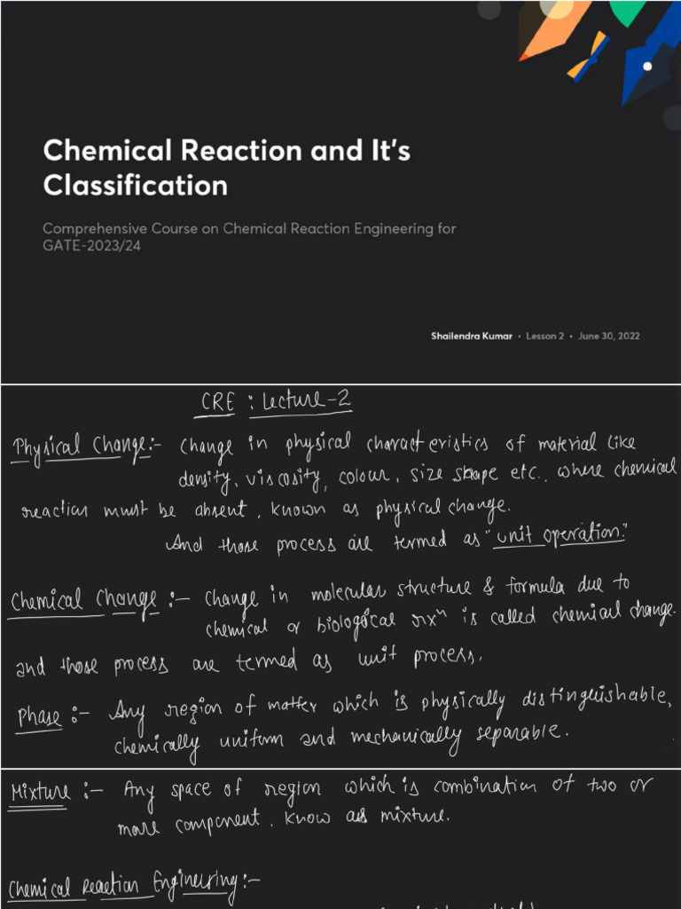 Chemical Reaction and Its Classification With Anno | PDF