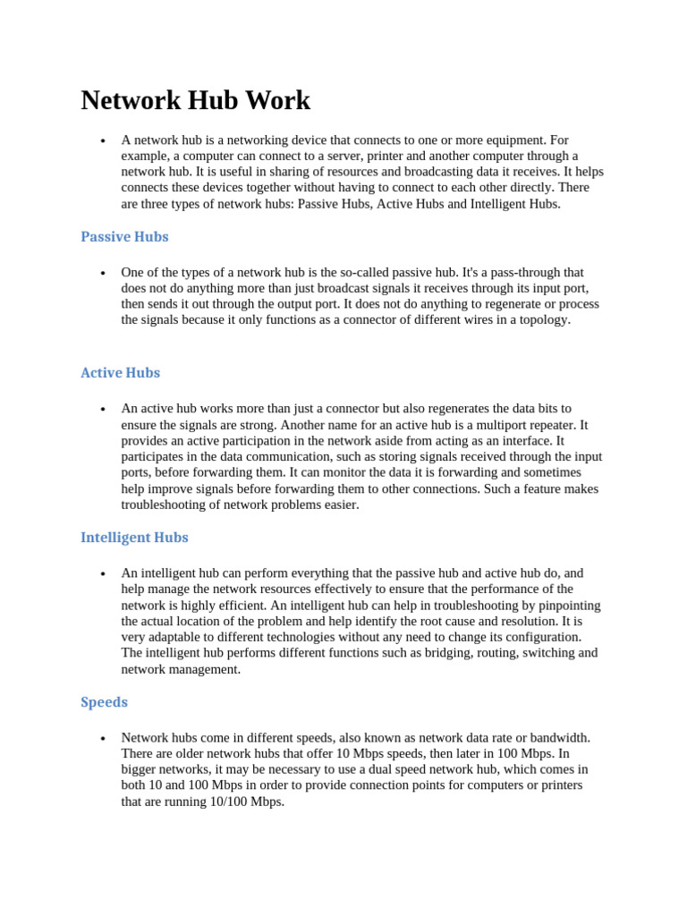 Network Hub | PDF