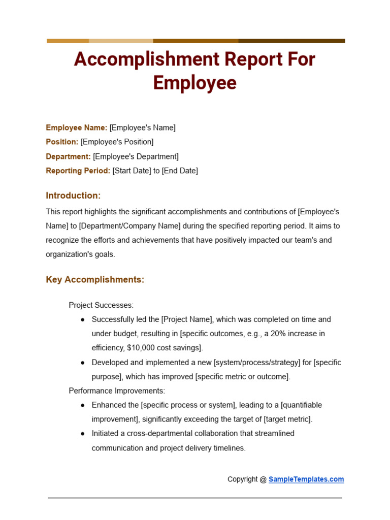 Accomplishment Report For Employee | PDF | Employment | Career & Growth
