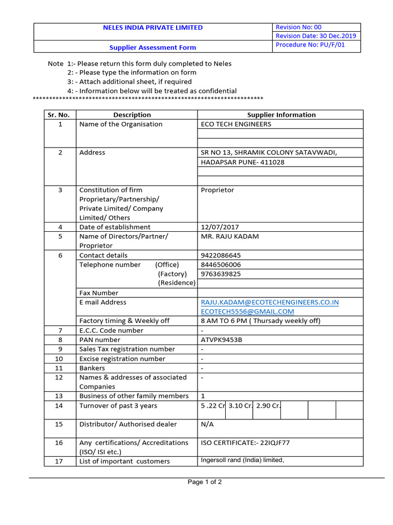 Neles Regestration Form | PDF