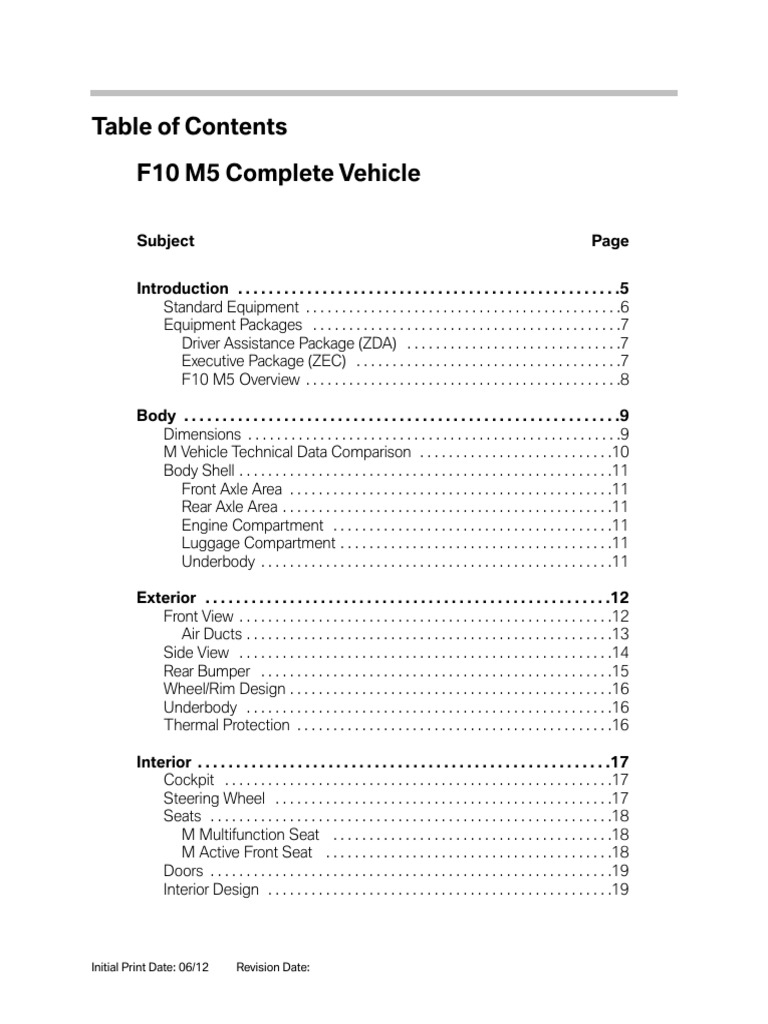 F10 M5 Complete Vehicle | PDF