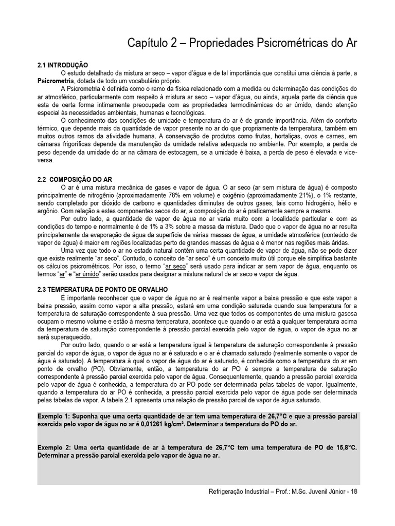 REF - Cap+¡tulo 2 - Propriedades Psicrom+®tricas Do Ar | PDF