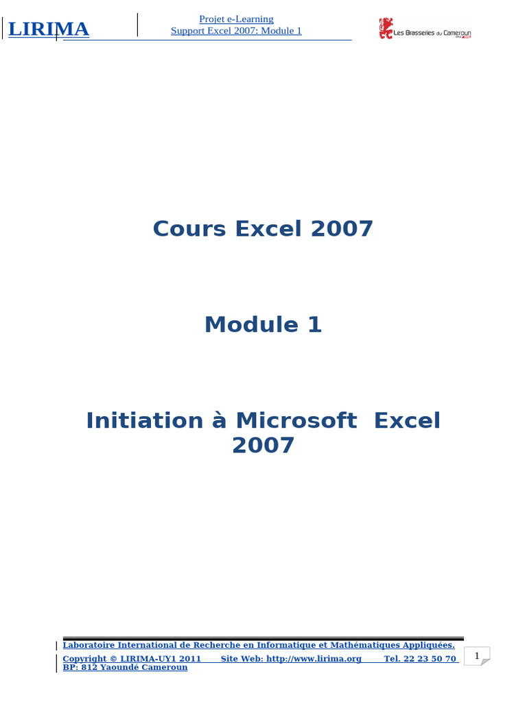 Support Excel Module 1 | PDF