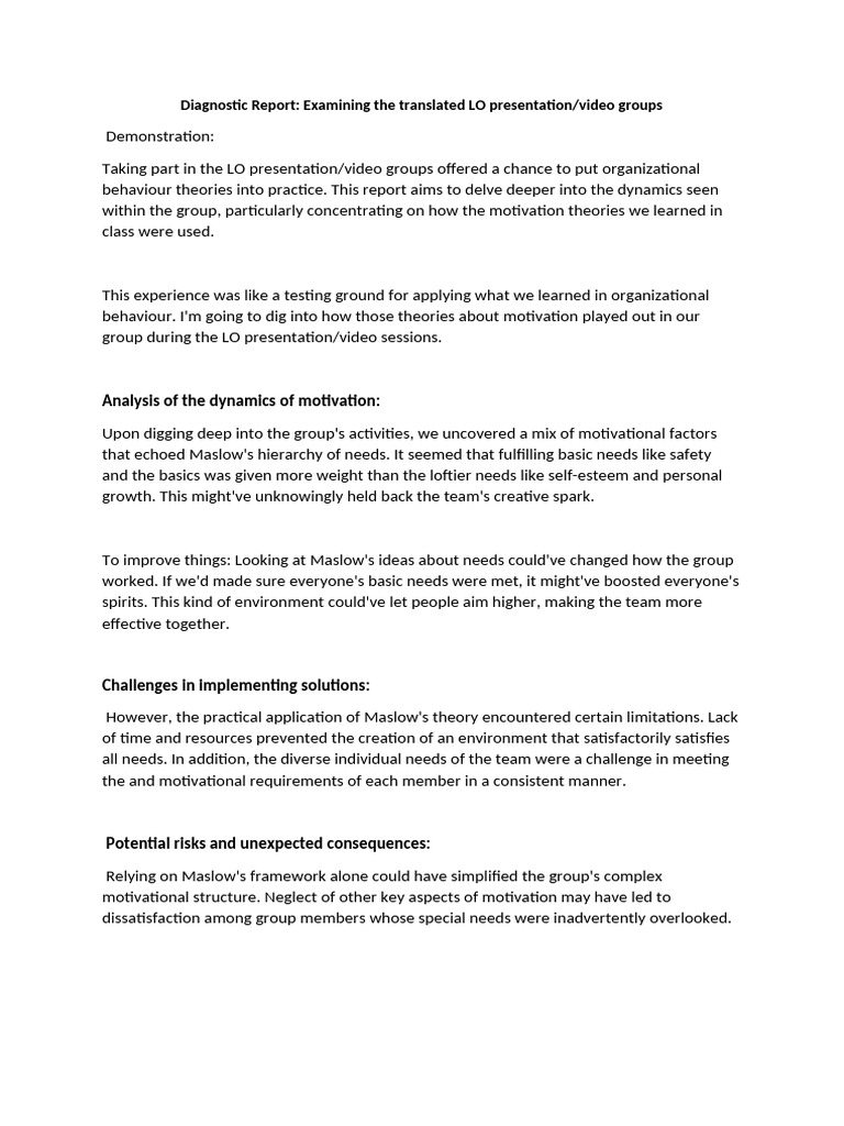 Diagnosis Report | PDF