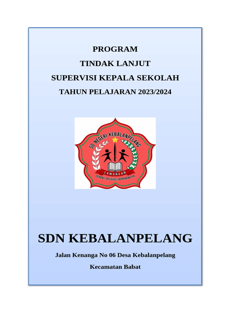 Program Tindak Lanjut Supervisi | PDF