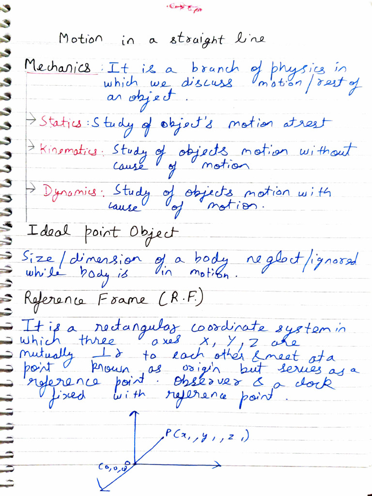 Motion in A Straight Line | PDF