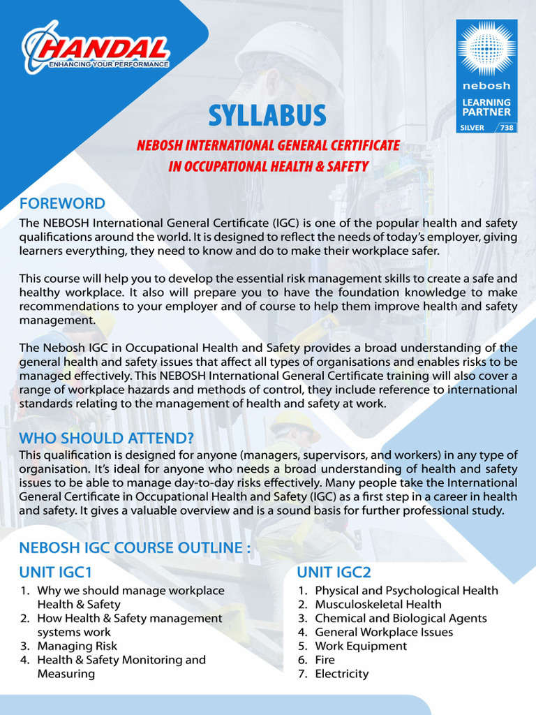 Syllabus NEBOSH IGC (Handal) | PDF