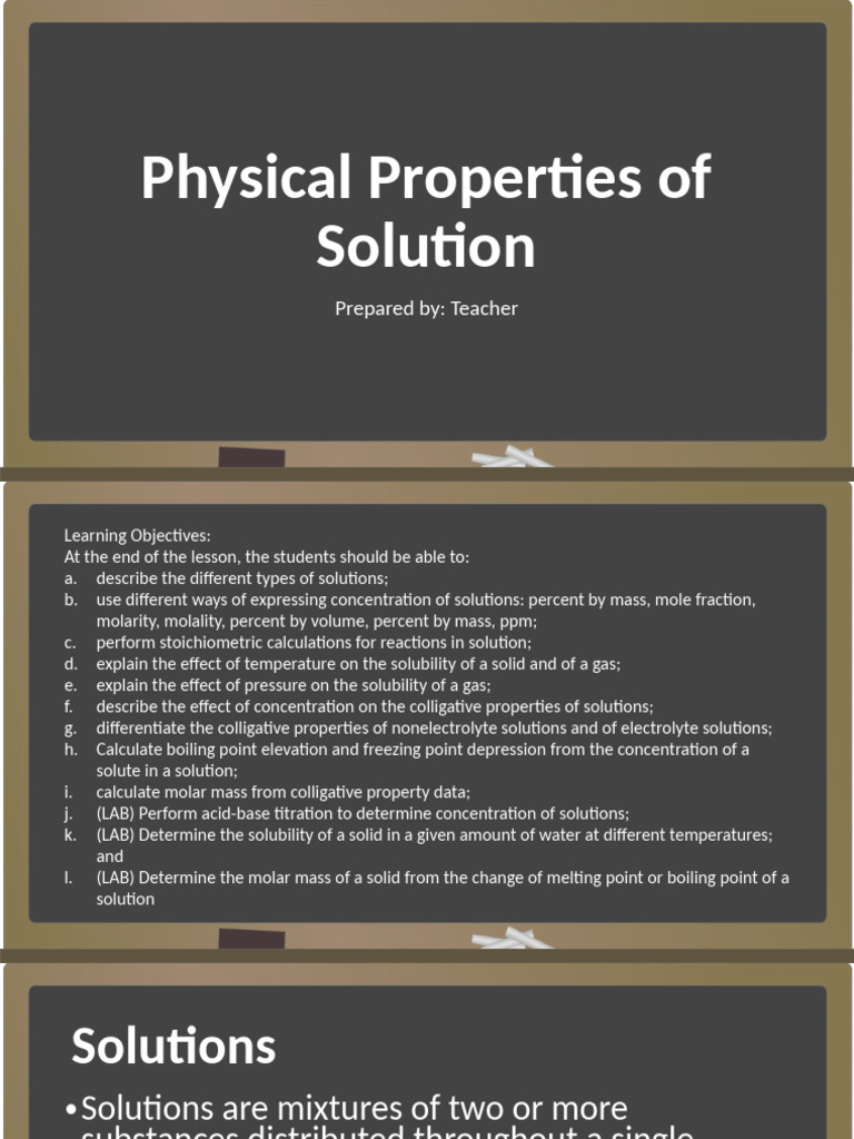 L2 Physical Properties of Solution | PDF