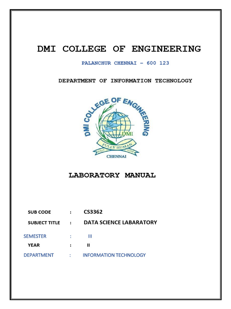 Data Sci Lab Record | PDF
