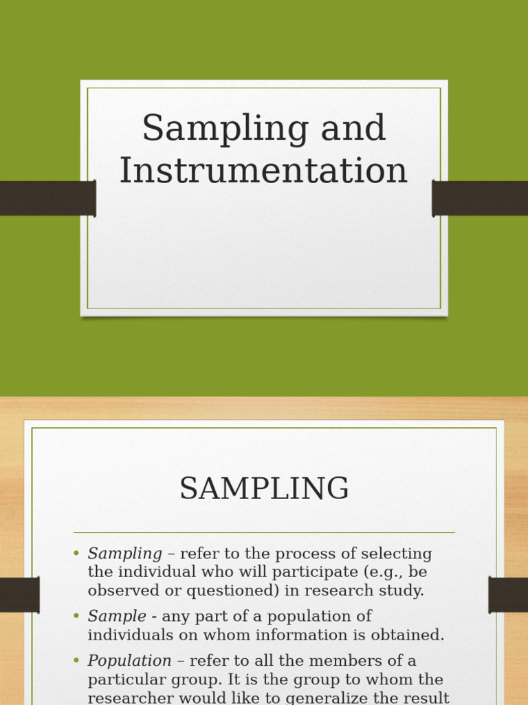 Chapter 3 Sampling and Instrumentation | PDF
