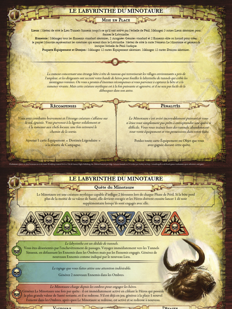 WH Quest Fanmade Minotaur Scenario FR | PDF