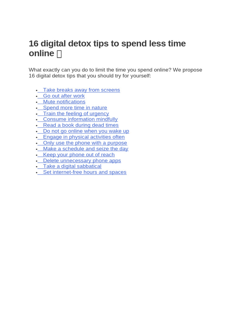 Digital Detox | PDF