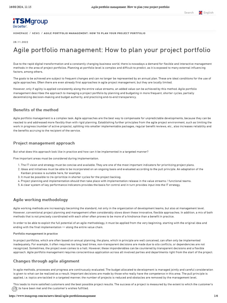 Agile Portfolio Management - How To Plan Your Project Portfolio | PDF