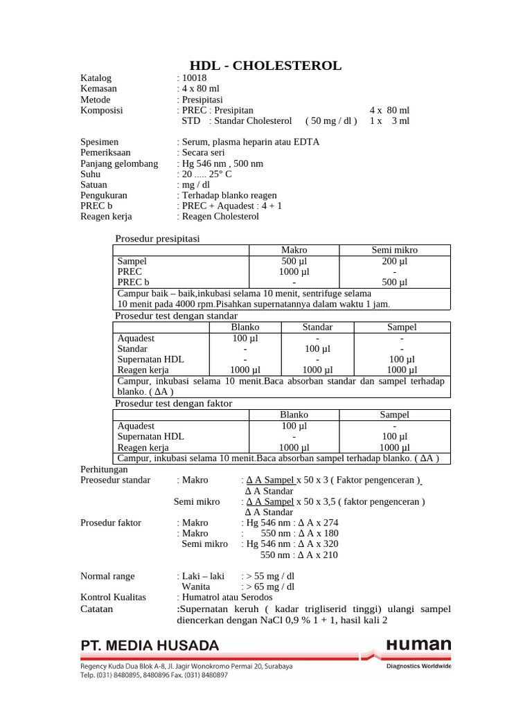 HDL Cholesterol | PDF