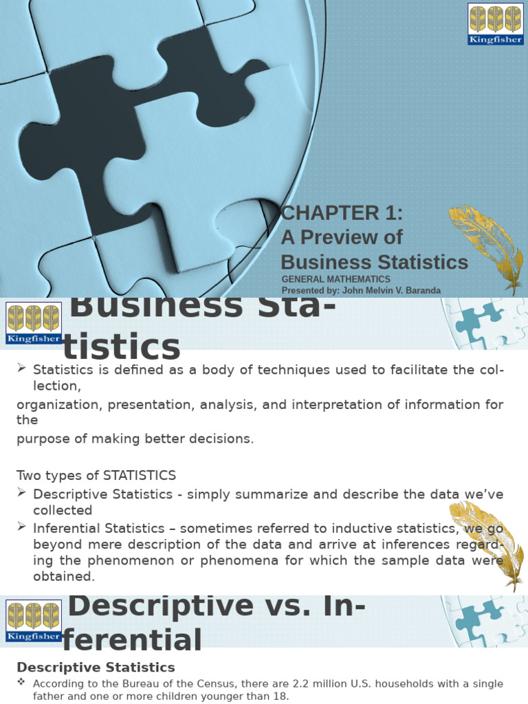 CHAPTER 1 A Preview of Business Statistics | PDF