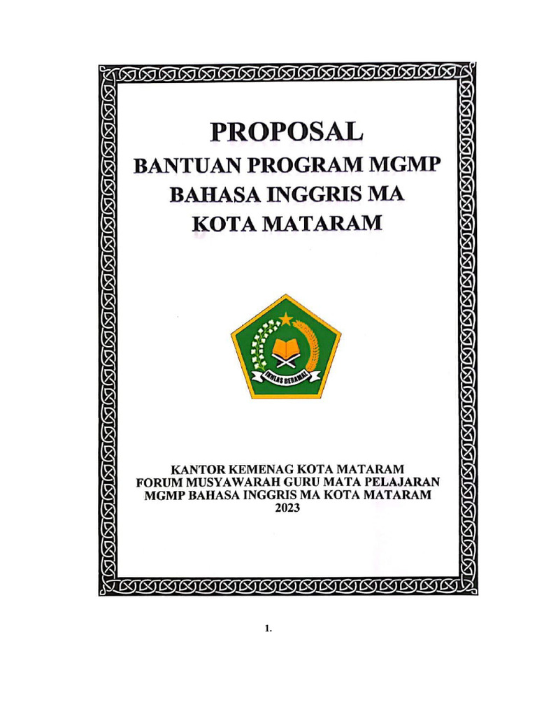 PROPOSAL MGMP EKONOMI KT Mataram | PDF