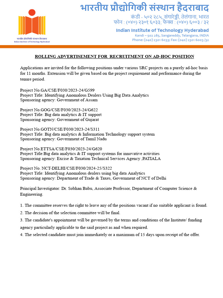 CSE SRC Rolling Advertisement July 2024 | PDF