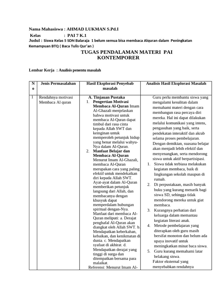 PBL Pai Kontemporer Baru Ok | PDF