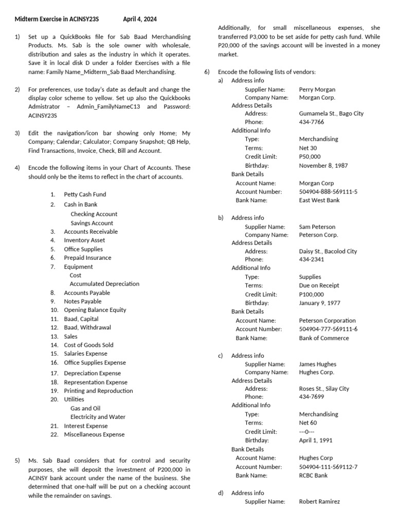 Exercise Midterm 2024 | PDF