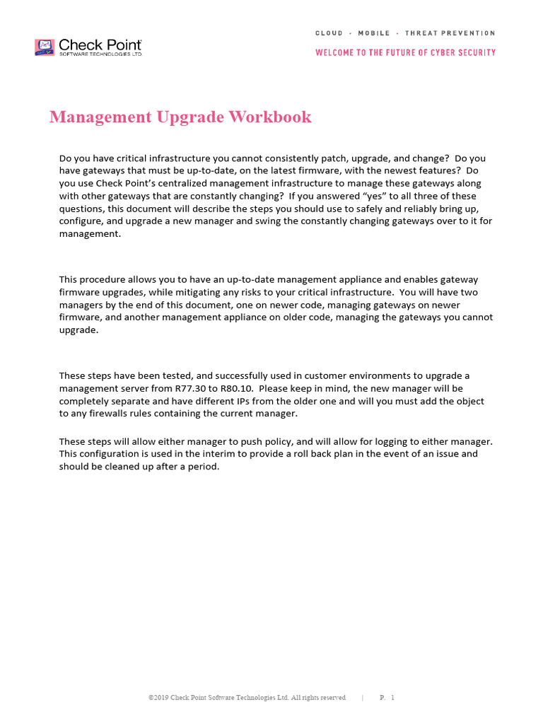 Management Upgrade Workbook | PDF