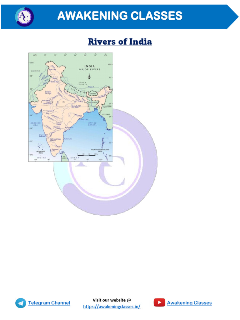 Major Rivers of India | PDF