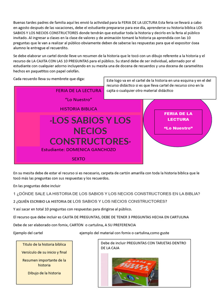Los Sabios y Los Necios Constructores Domenica.... | PDF
