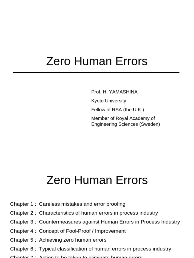 Zero Human Errors 112pag | PDF