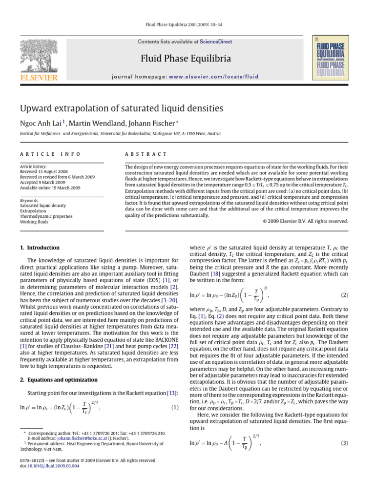 Diverse Rackett Equations | PDF