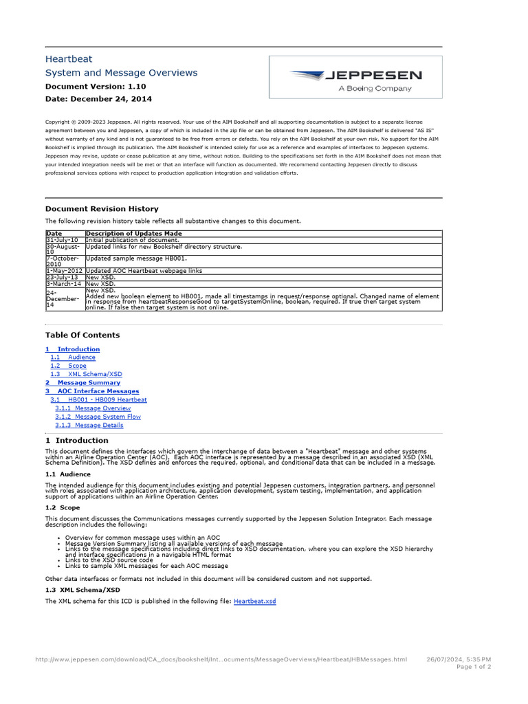 Heartbeat Message Overview | PDF
