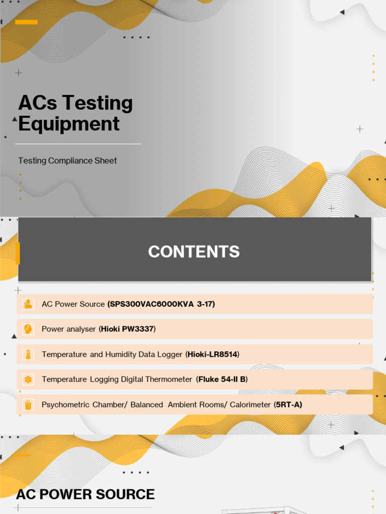 ACs Testing Equipment Technical Compliance Sheet | PDF