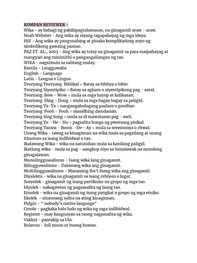 Kompan Reviewer - 1st Quarter | PDF