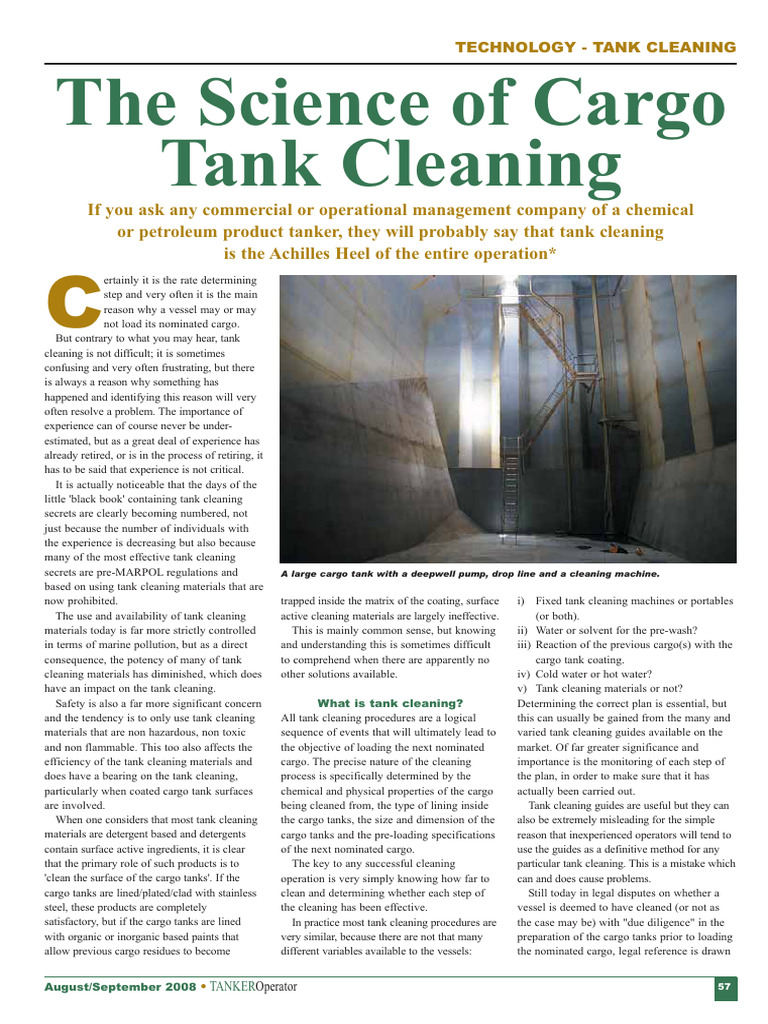 The Science of Cargo Tank Cleaning | PDF