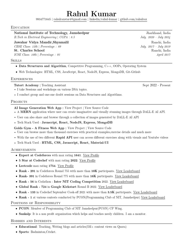 Rahul CV May | PDF | World Wide Web | Internet & Web
