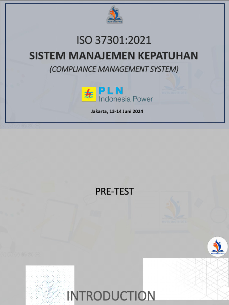 Materi Pelatihan Standar Sni Iso 37301 | PDF