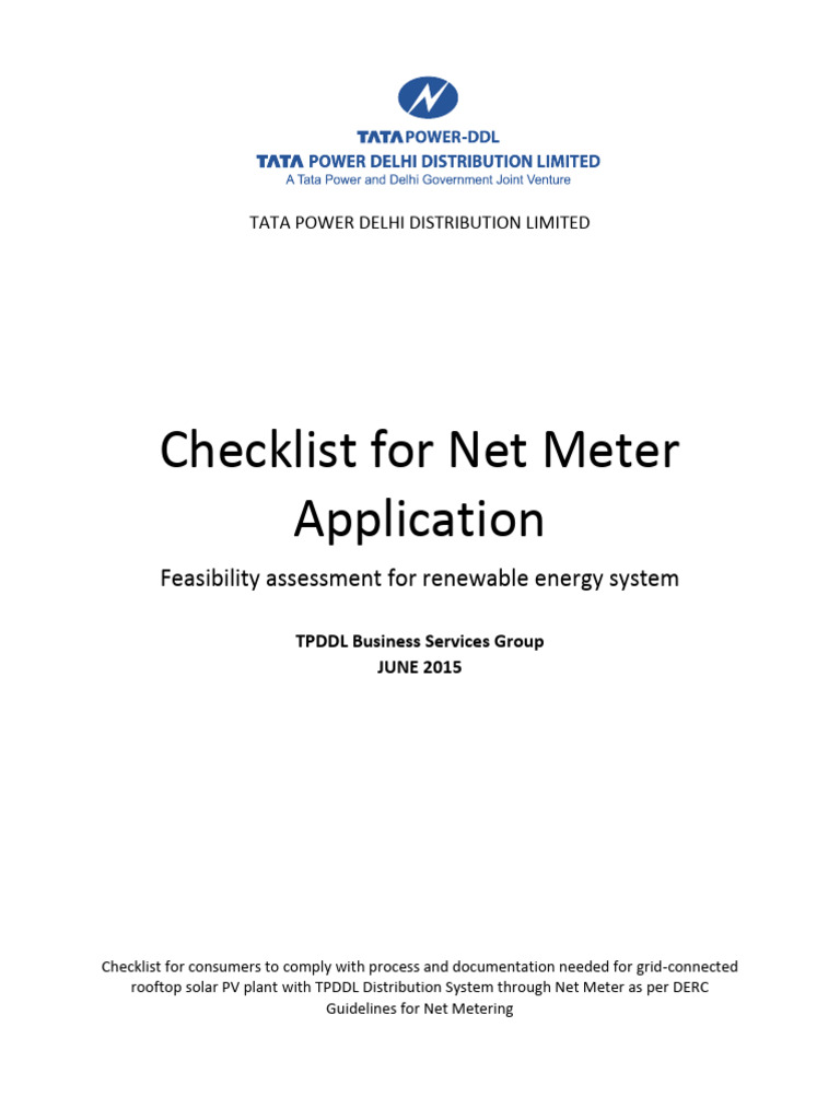 3.TPDDL Feasibility Checklist | PDF