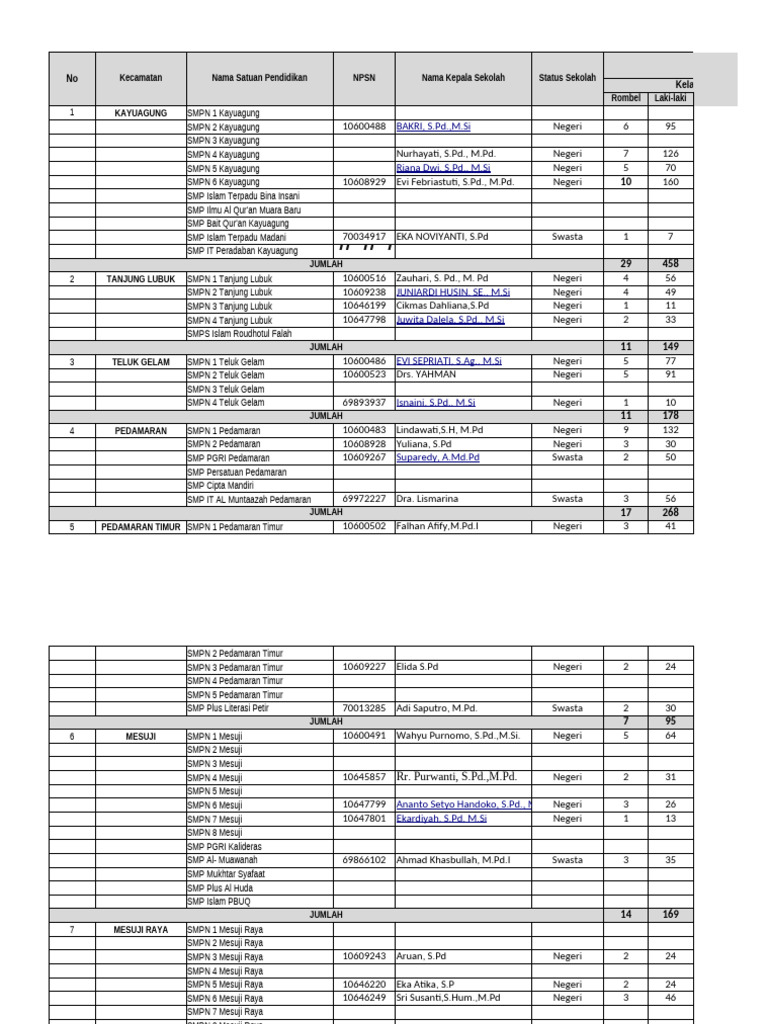 Permintaan Data SMP 2024 | PDF