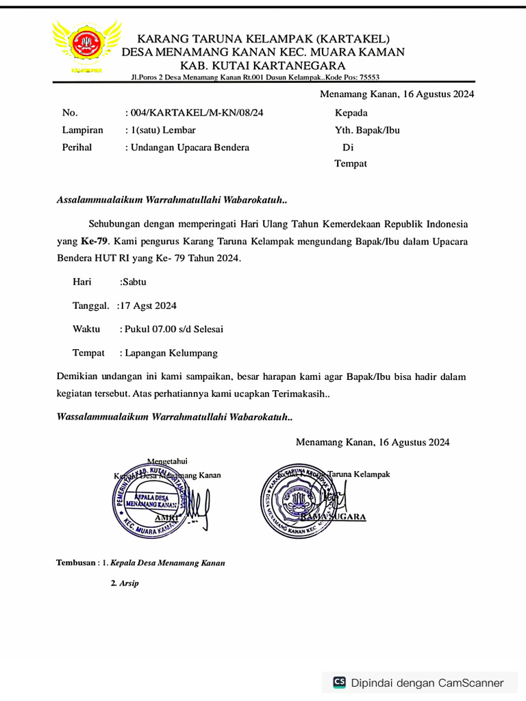 Undangan Upacara Bendera Hut Ri Ke 79 Pdf