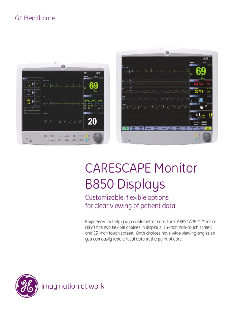 CARESCAPE Monitor B850 Displays | PDF | Computer Monitor | Power Supply