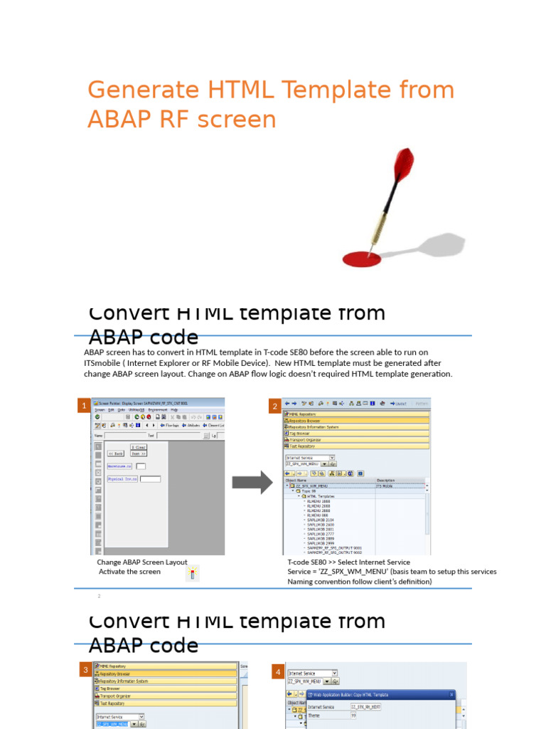 Generate HTML Template From ABAP RF Screen | PDF