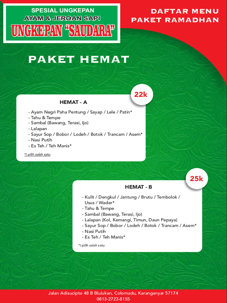 Menu Paket 2024 | PDF