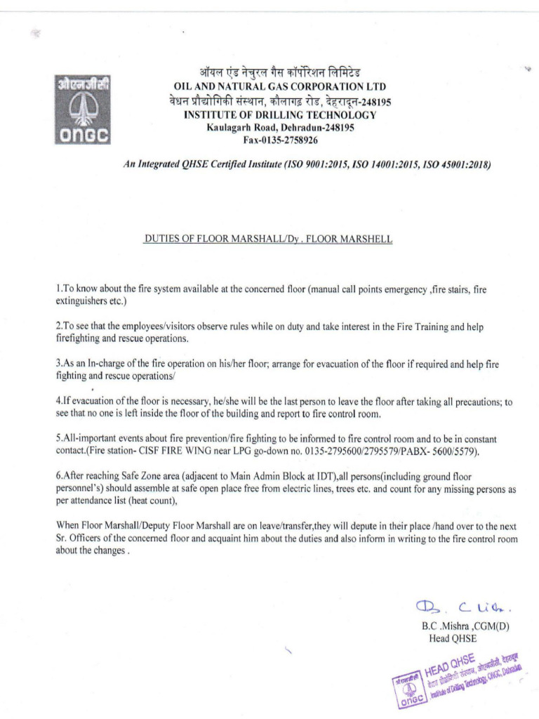Duties of Floor Marshal | PDF