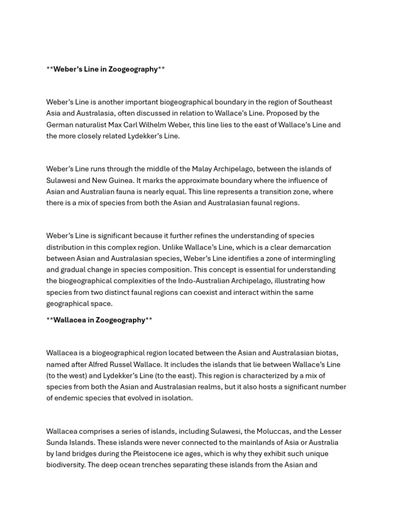Wallace Weber Lines Wallacea | PDF | Biogeography | Social Science