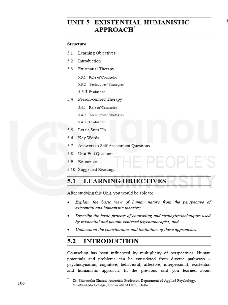 Existential and Humansitic Approach + Client Centered Approach ...