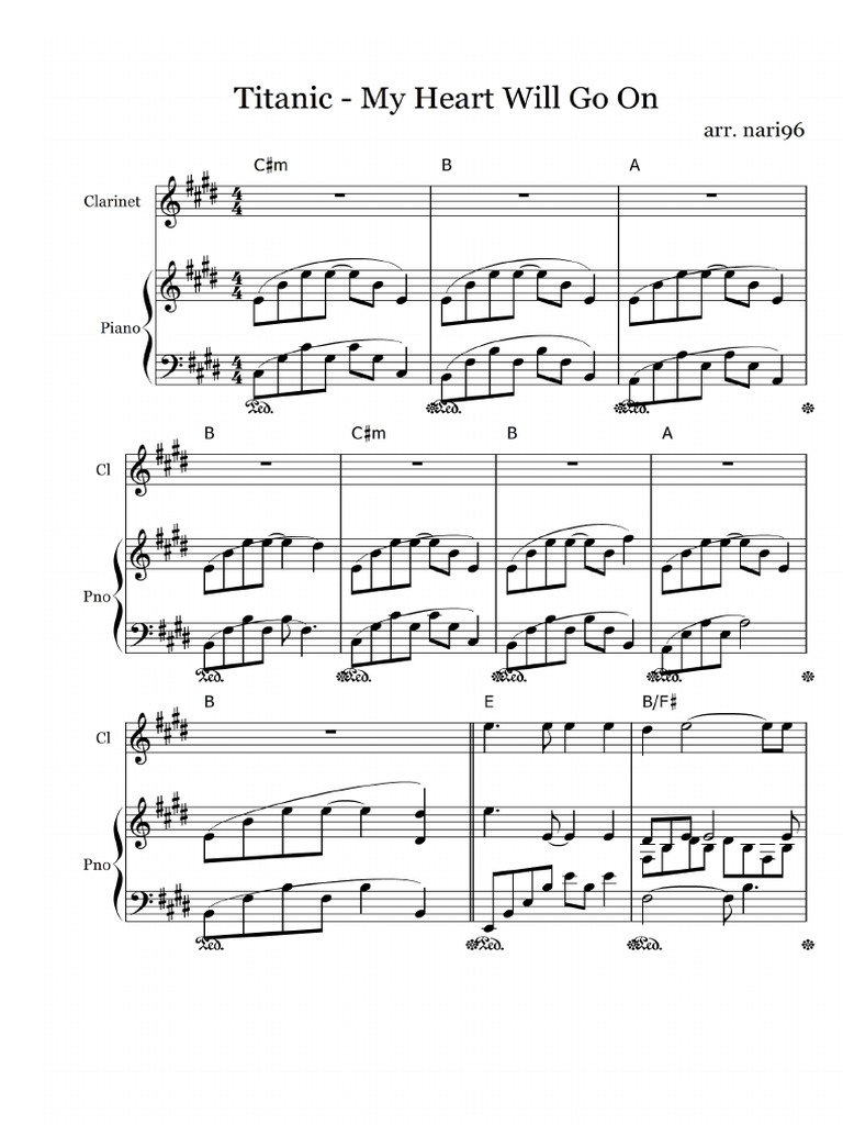 Celine Dion - My Heart Will Go On - Free Piano Sheets | PDF