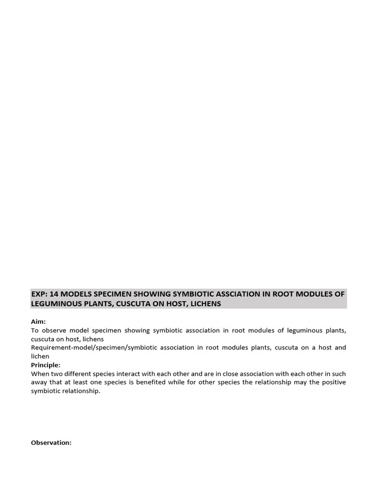 Expt. 14. Symbiotic Associationship Spotting | PDF